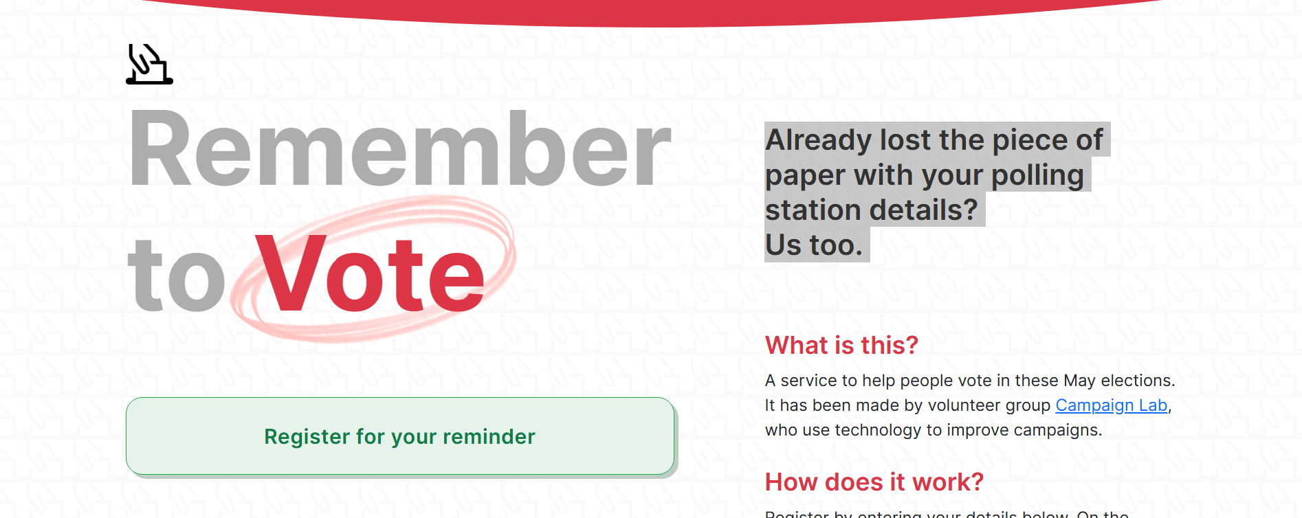 SMS Vote Reminder - Campaign Lab